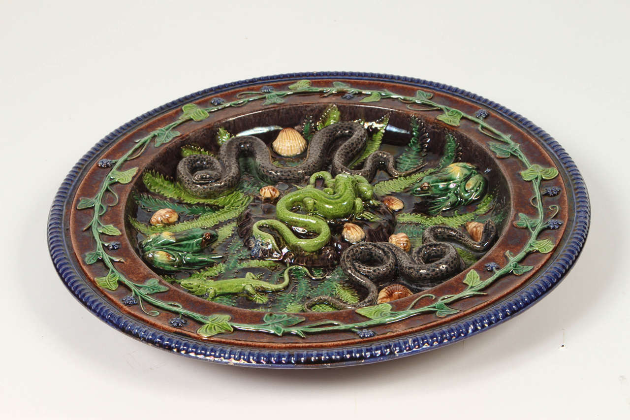 French Palissy Ware Plate at 1stDibs | palissy plates, palissyware ...