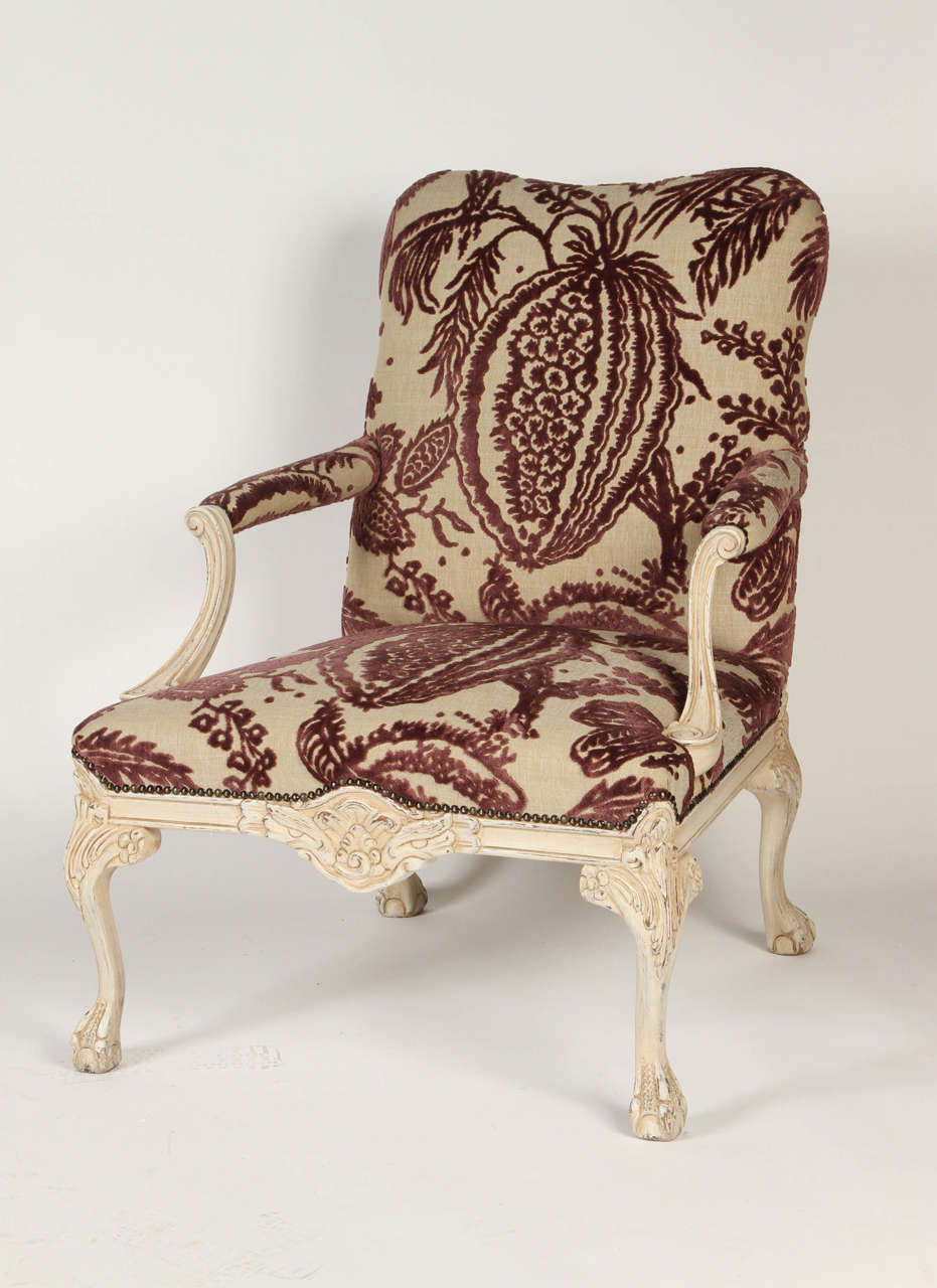 Pair of George III Style Library Chairs For Sale at 1stDibs