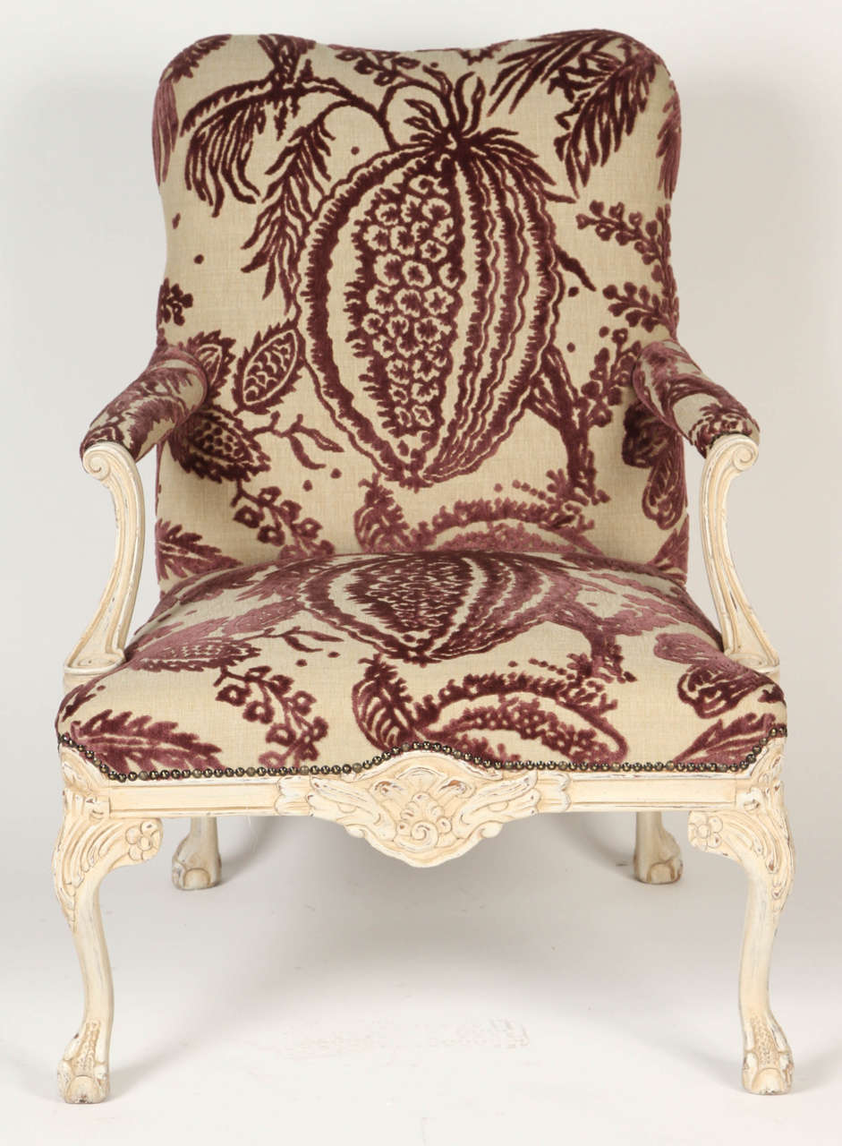 Pair of George III Style Library Chairs For Sale at 1stDibs