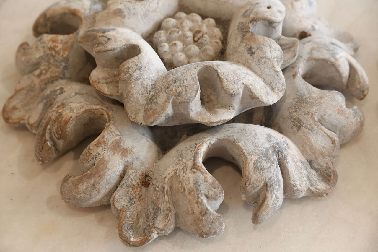 Large Carved Wood Medallion at 1stDibs