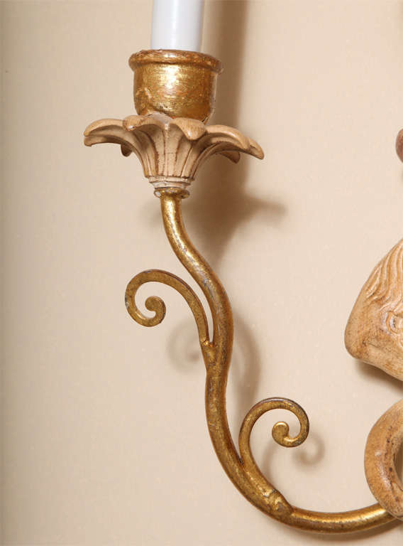 Whimiscal Pair of Carved Wood Monkey Sconces at 1stDibs | monkey sconce ...