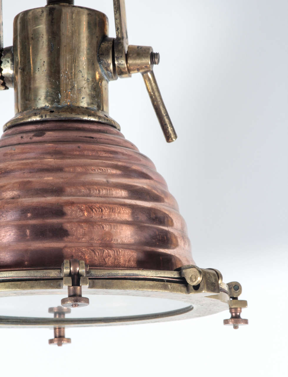 Nautical Spotlight or Fox Light in Brass and Copper at 1stDibs