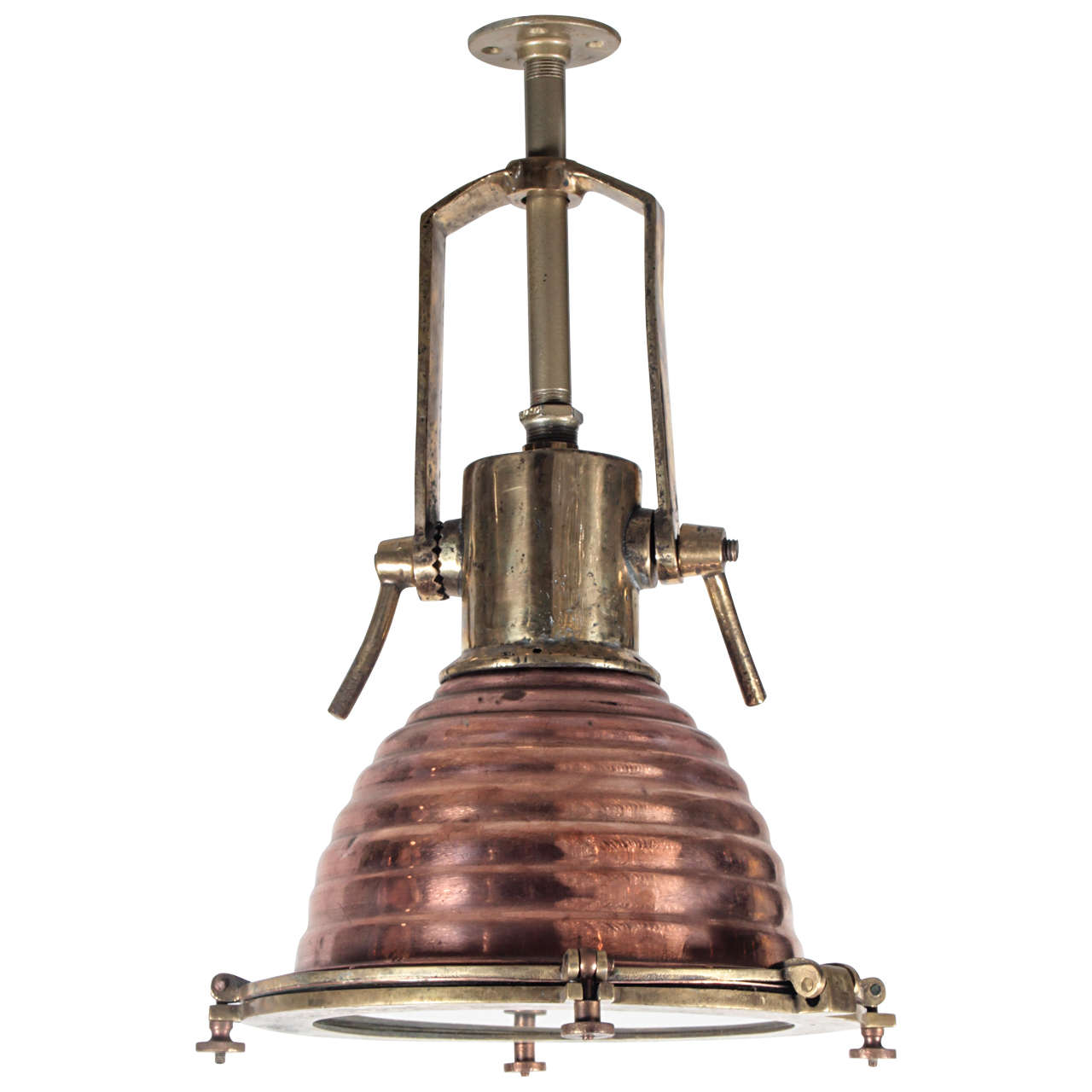 Nautical Spotlight or Fox Light in Brass and Copper at 1stDibs