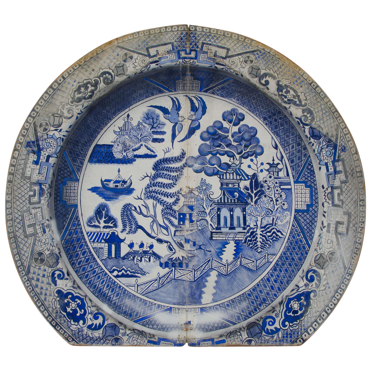 Huge Screen or Wall Hanging in the Form of a Willow Pattern Plate at ...