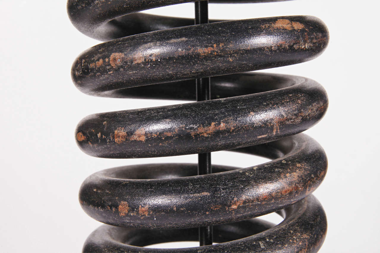 Vintage Industrial Coil Spring Lamp at 1stDibs
