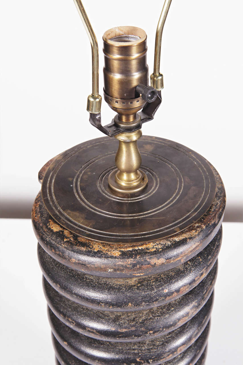 Vintage Industrial Coil Spring Lamp at 1stDibs