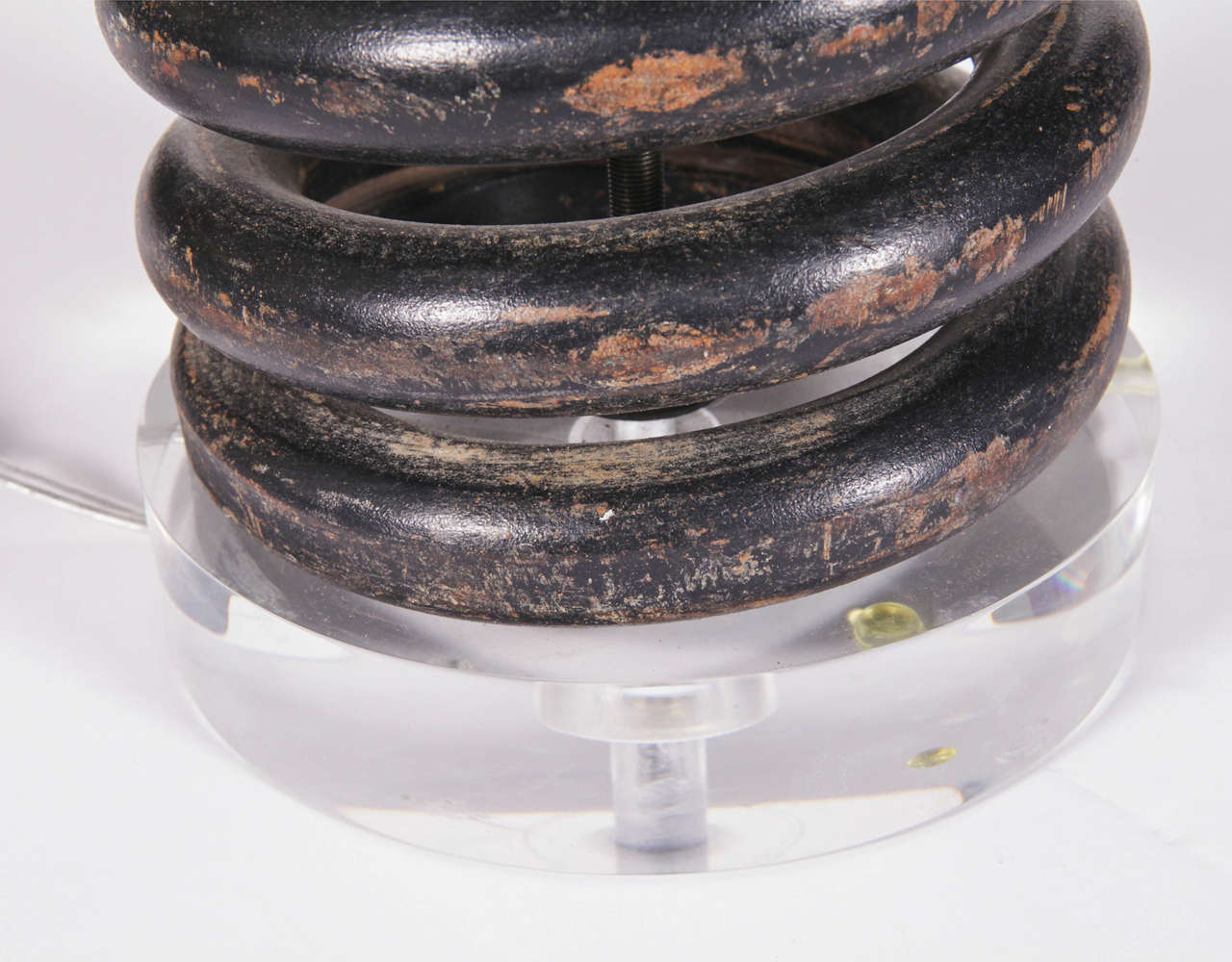 Vintage Industrial Coil Spring Lamp at 1stDibs