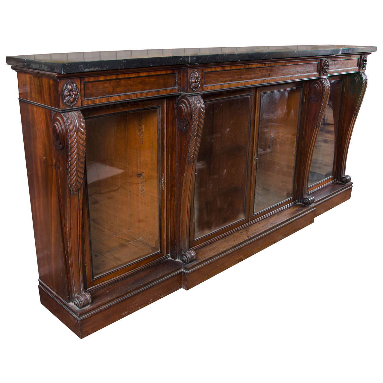 Regency Grecian Revival Low Waisted Library Bookcase at 1stDibs