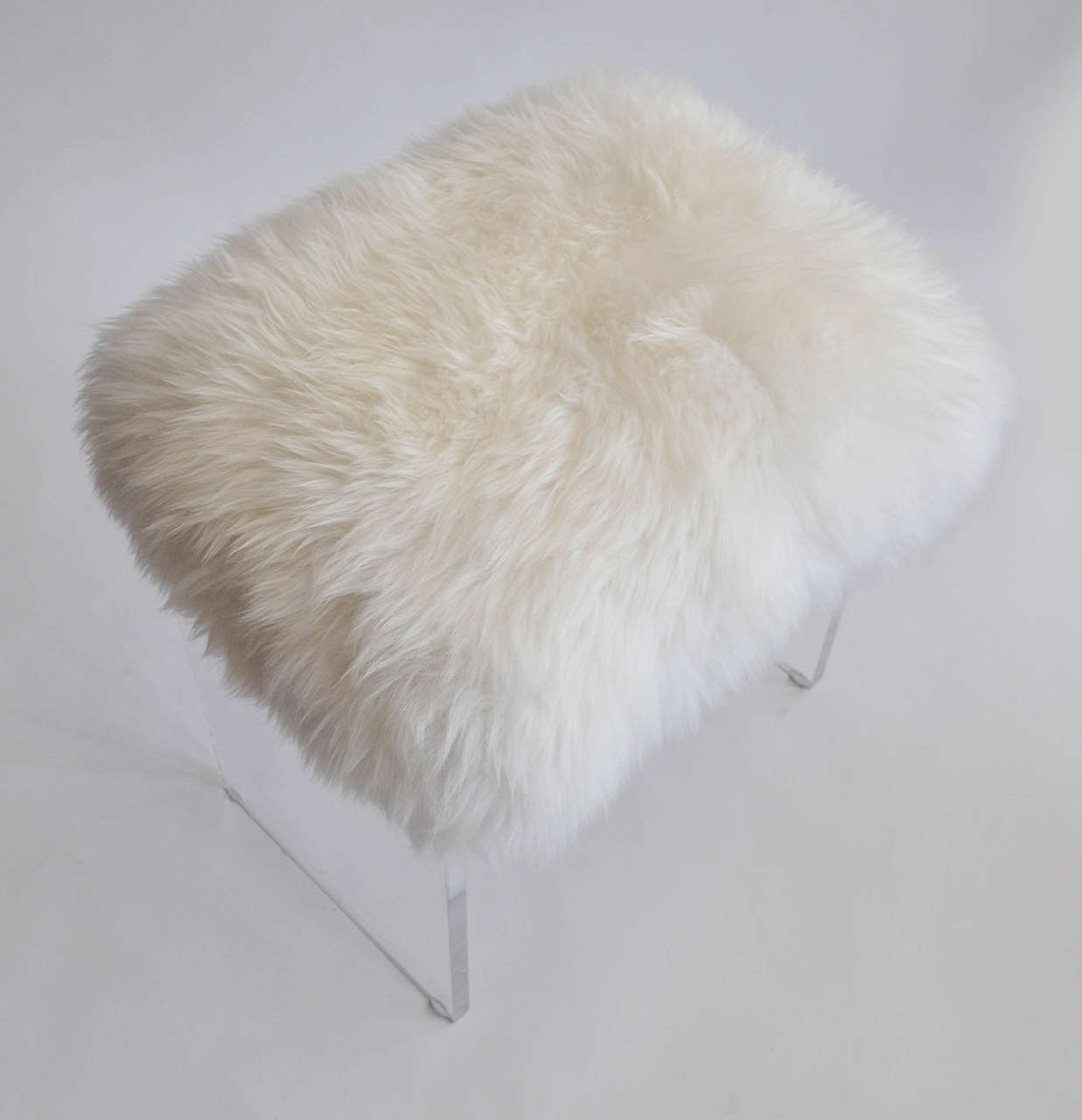 Vintage Lucite Stool with Faux Fur Topper at 1stDibs | lucite footstool ...