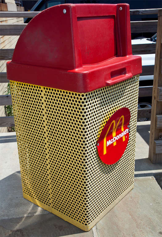 Vintage McDonald's Trash Bin at 1stDibs | mcdonalds trash can, mcdonald ...