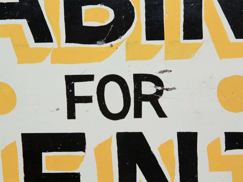 Hand-Painted 'Cabins For Rent' Sign at 1stDibs | signs for cabins