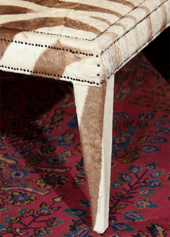 custom coffee/cocktail table upholstered in vintage zebra hide at ...