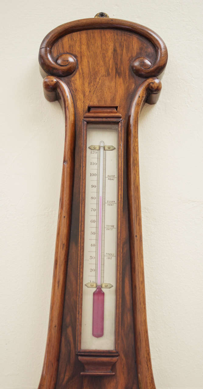 19th Century Victorian Walnut Barometer at 1stDibs
