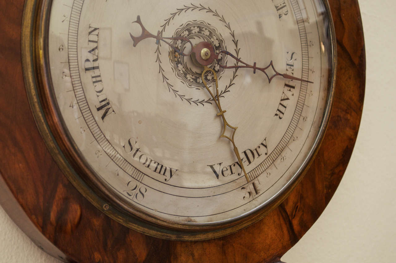 19th Century Victorian Walnut Barometer at 1stDibs
