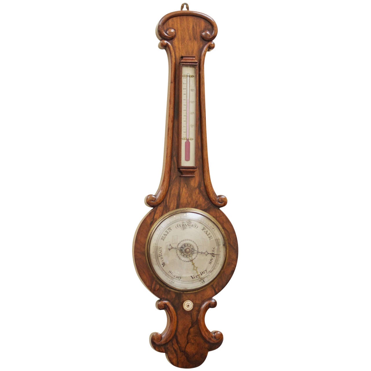 19th Century Victorian Walnut Barometer at 1stDibs