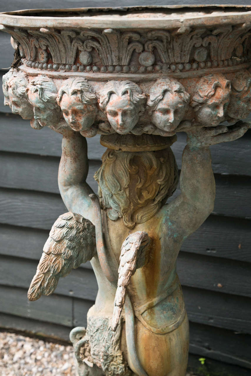Pair Bronze Putti Planters at 1stDibs