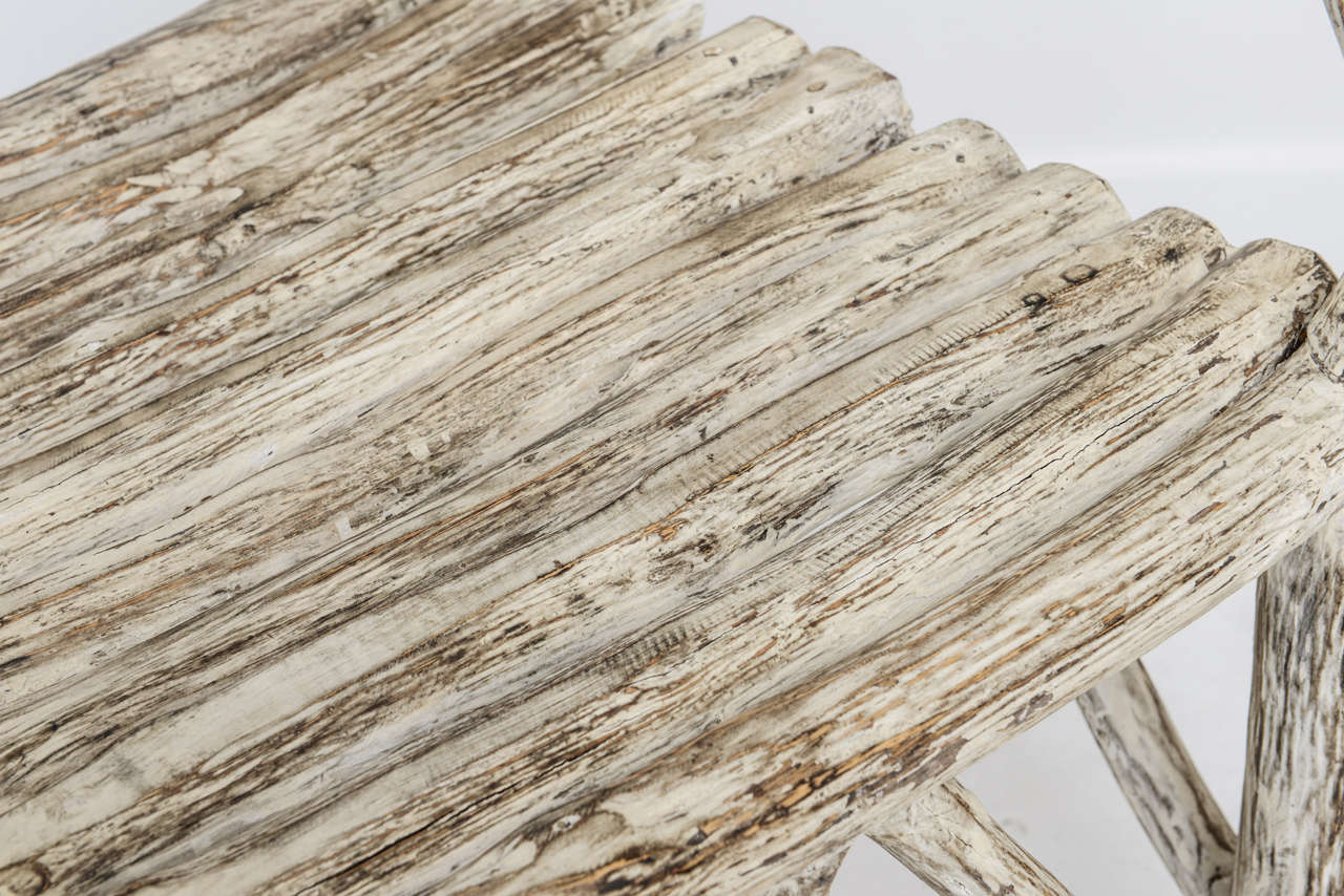 Pair of Rustic White-Washed Hickory Lodge Chairs at 1stDibs