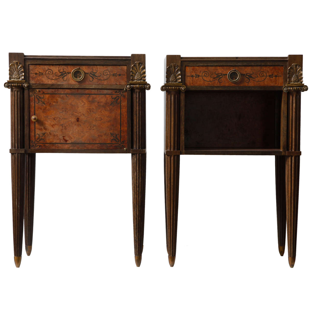 Pair Of Night Tables For Sale at 1stDibs