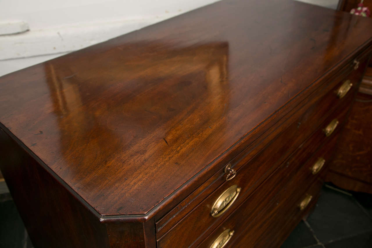Mahogany Canted Corner Chest of Drawers For Sale at 1stDibs