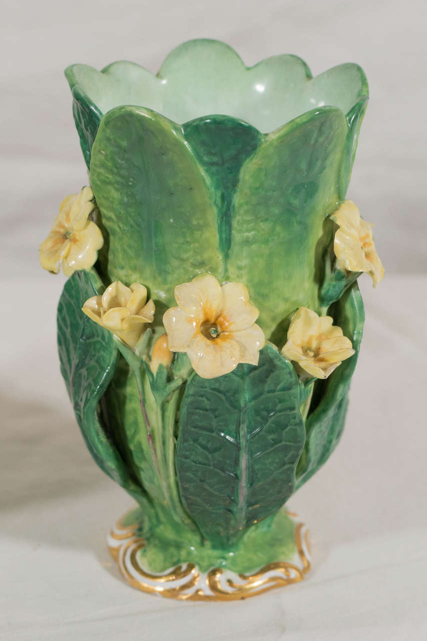 Pair of Small Green Minton Vases at 1stDibs