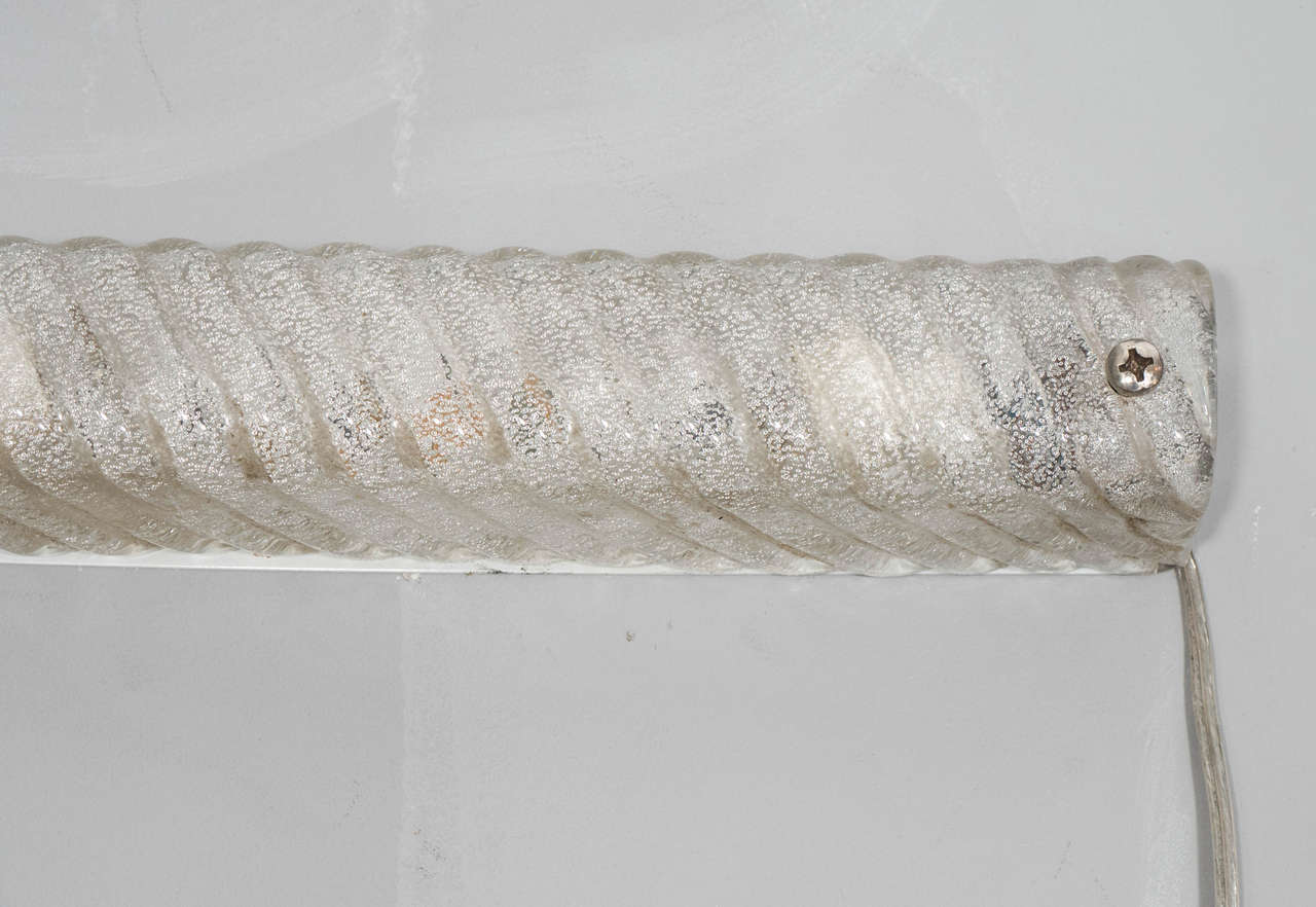 1950's Rope Twist Glass Vanity Light For Sale at 1stDibs