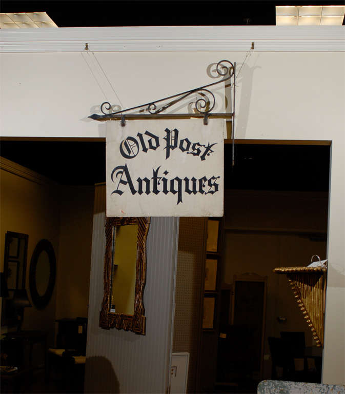 Antique Iron 'Old Post Antiques' Sign For Sale at 1stDibs | antique ...