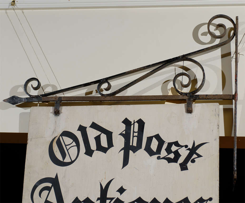 Antique Iron 'Old Post Antiques' Sign For Sale at 1stDibs | antique ...
