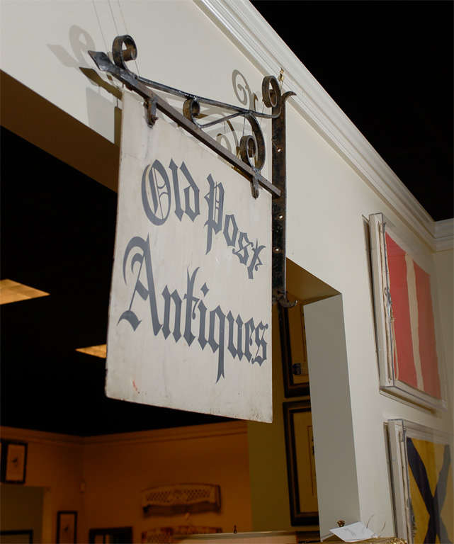 Antique Iron 'Old Post Antiques' Sign For Sale at 1stDibs | antique ...