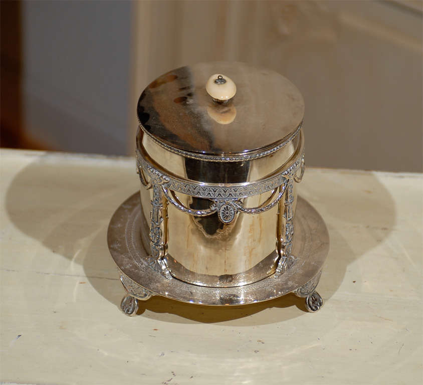 Silver Plate Biscuit Barrel at 1stDibs