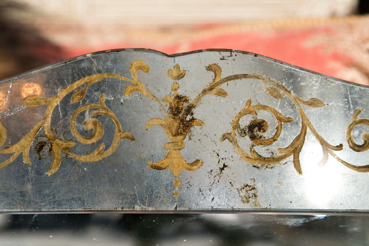 Pair of Eglomise Glass Mirrors at 1stDibs