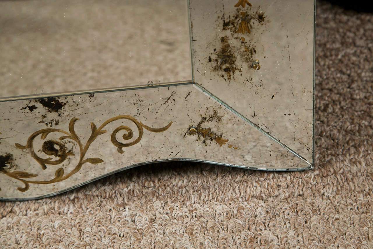 Pair of Eglomise Glass Mirrors at 1stDibs