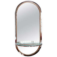 Pace Collection Racetrack Mirror With Shelf at 1stDibs