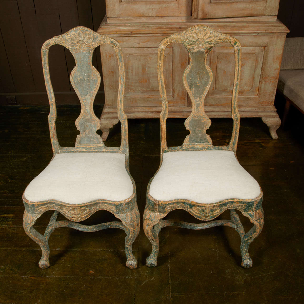 Set of Four 18th Century Rococo Style Chairs at 1stDibs