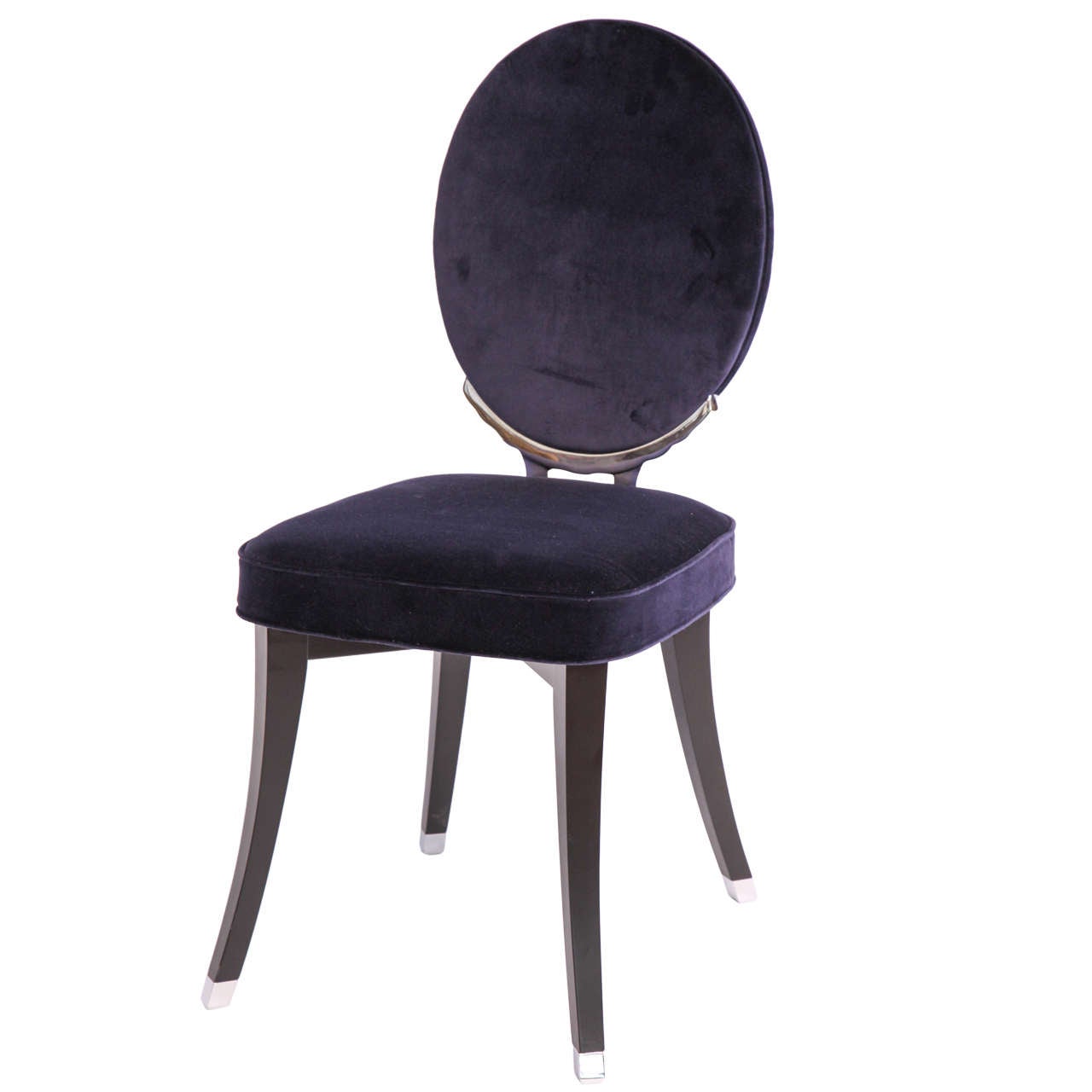 Sapphire Velvet Oval Back Side Chair Designed by Jean-Charles de ...