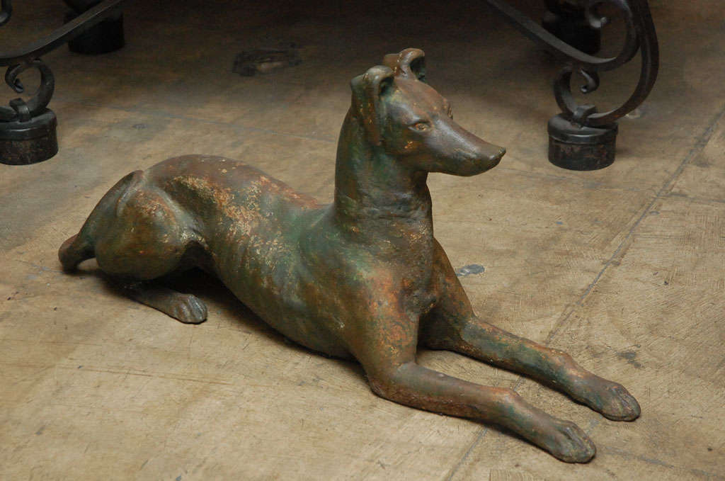 Iron Reclining Dog at 1stDibs