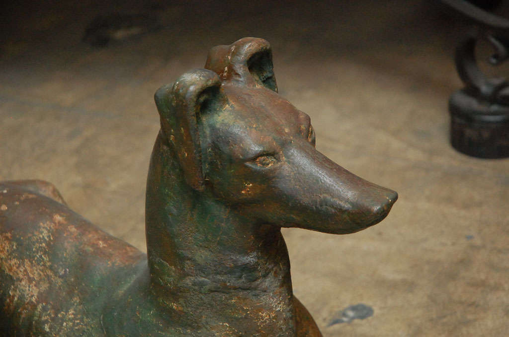 Iron Reclining Dog at 1stDibs