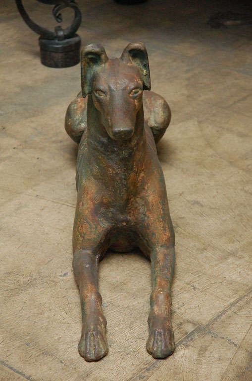 Iron Reclining Dog at 1stDibs