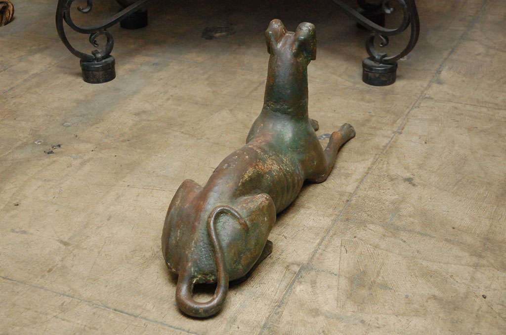 Iron Reclining Dog at 1stDibs