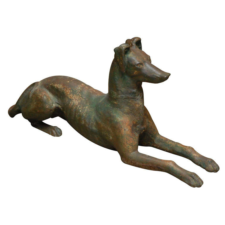 Iron Reclining Dog at 1stDibs