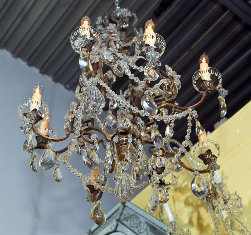 Bronze and Crystal Chandelier For Sale at 1stDibs | bronze crystal ...