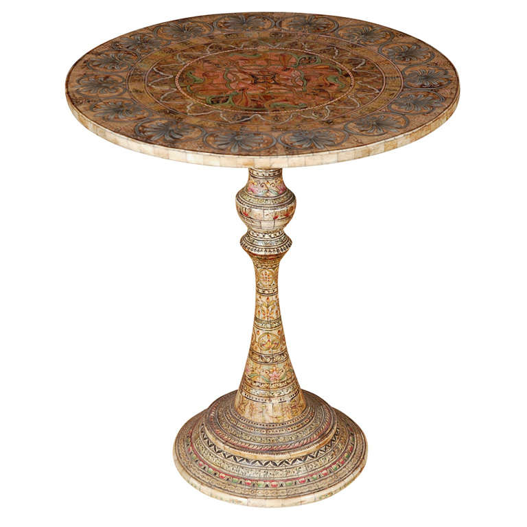 Indian Round Side Table at 1stDibs