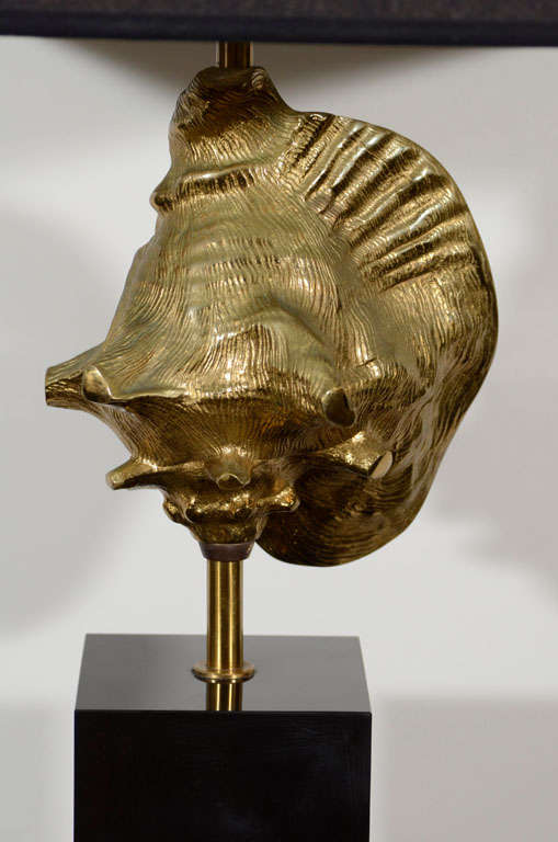 Gilt-Bronze Conch Shell Table Lamp by Maison Charles For Sale at 1stDibs