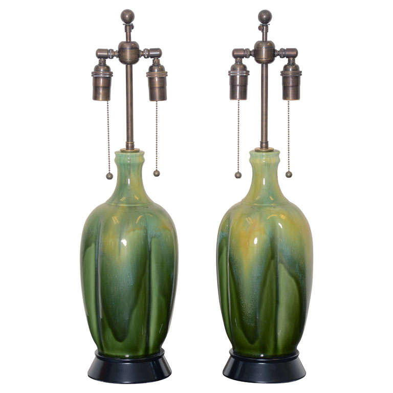Pair Of Haeger Ceramic Lamps at 1stDibs