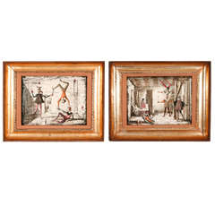 Pair of Surrealist Paintings by Giorgio Perfetti at 1stDibs