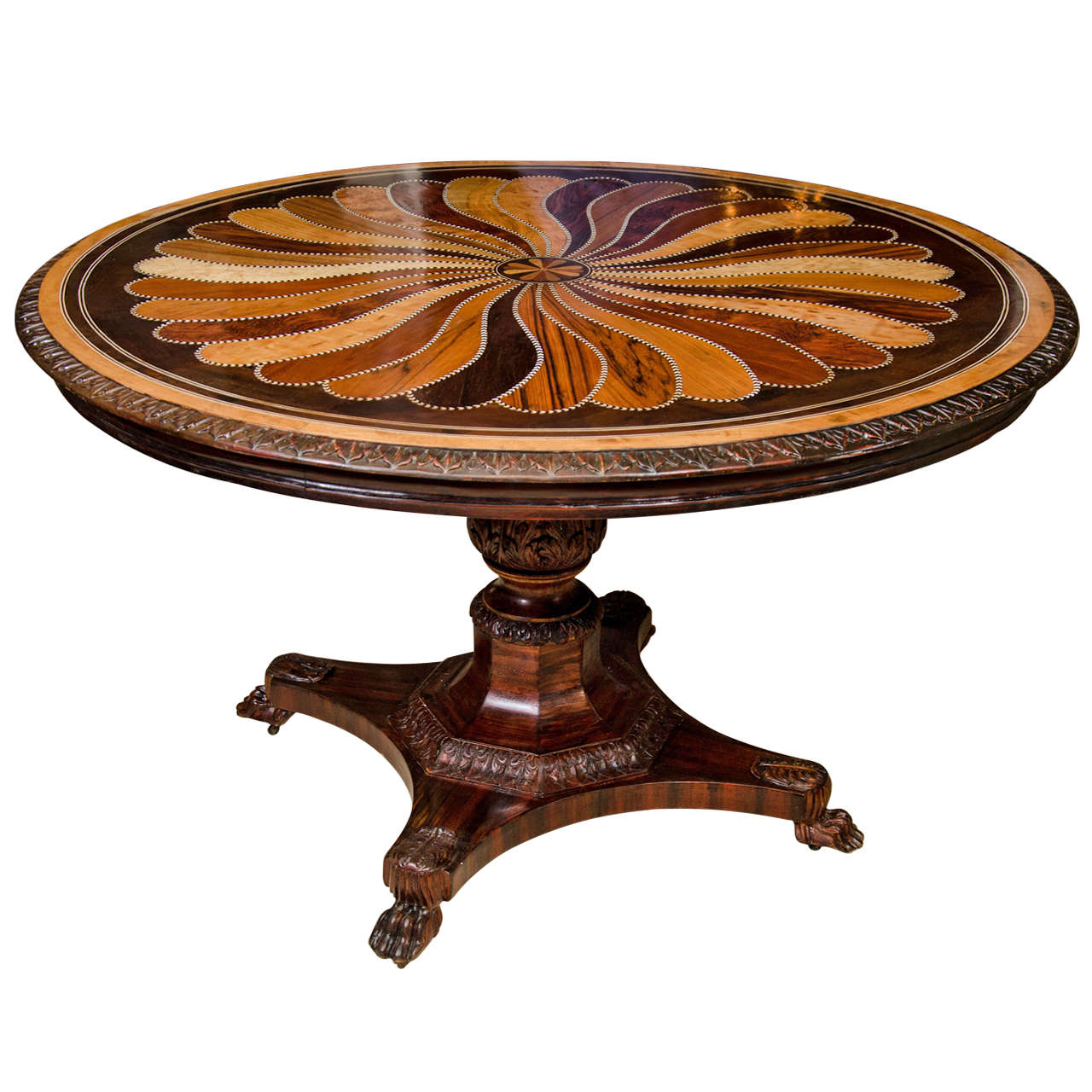 Anglo-Indian Inlaid Center Table at 1stDibs | indian round table