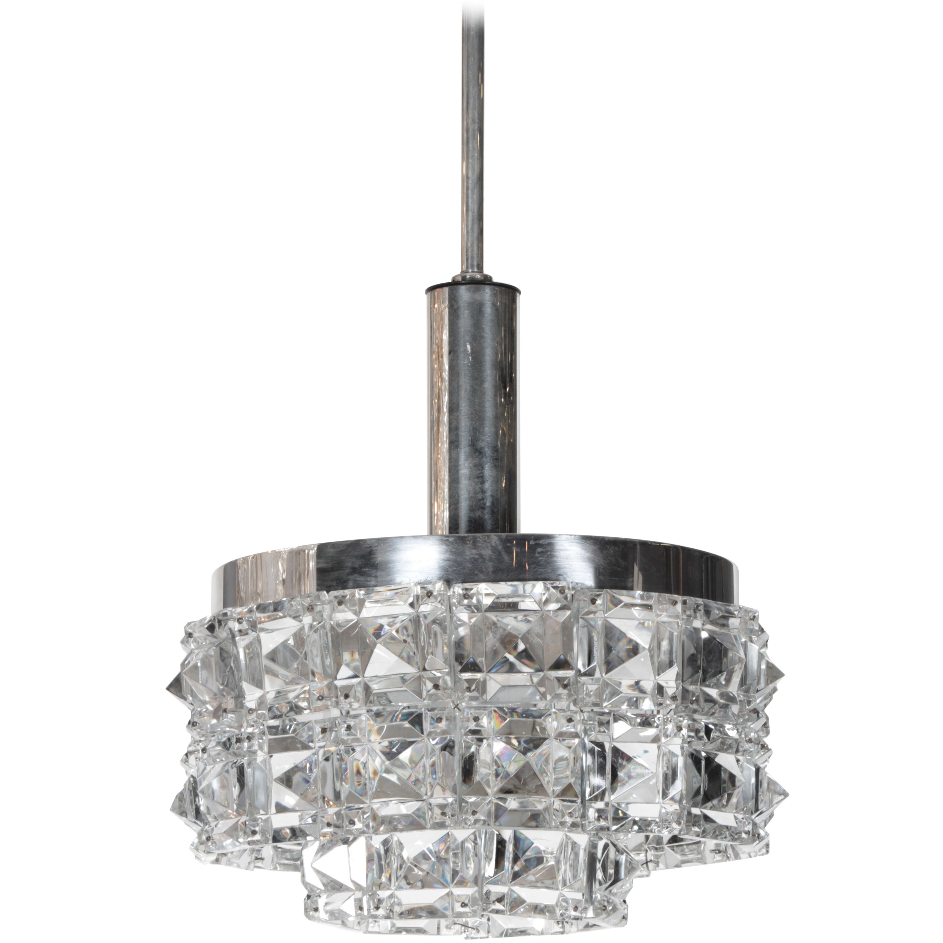 Pair of Crystal Prism Sputnik Chandeliers at 1stdibs