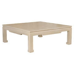 Karl Springer Style Snakeskin Coffee Table at 1stDibs