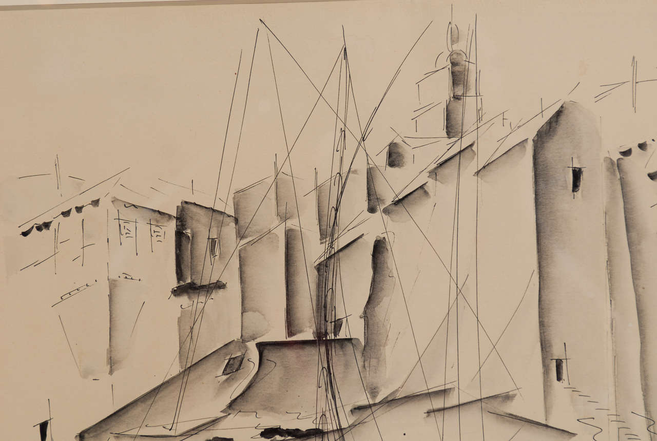 Pair of Pen and Ink Drawings For Sale at 1stDibs