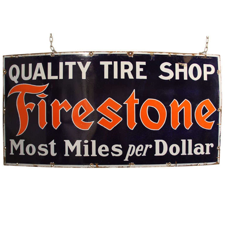 Porcelain Firestone Sign at 1stDibs | firestone porcelain sign ...