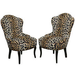 Pair of Faux Leopard Bedroom Chairs at 1stDibs | leopard chairs ...